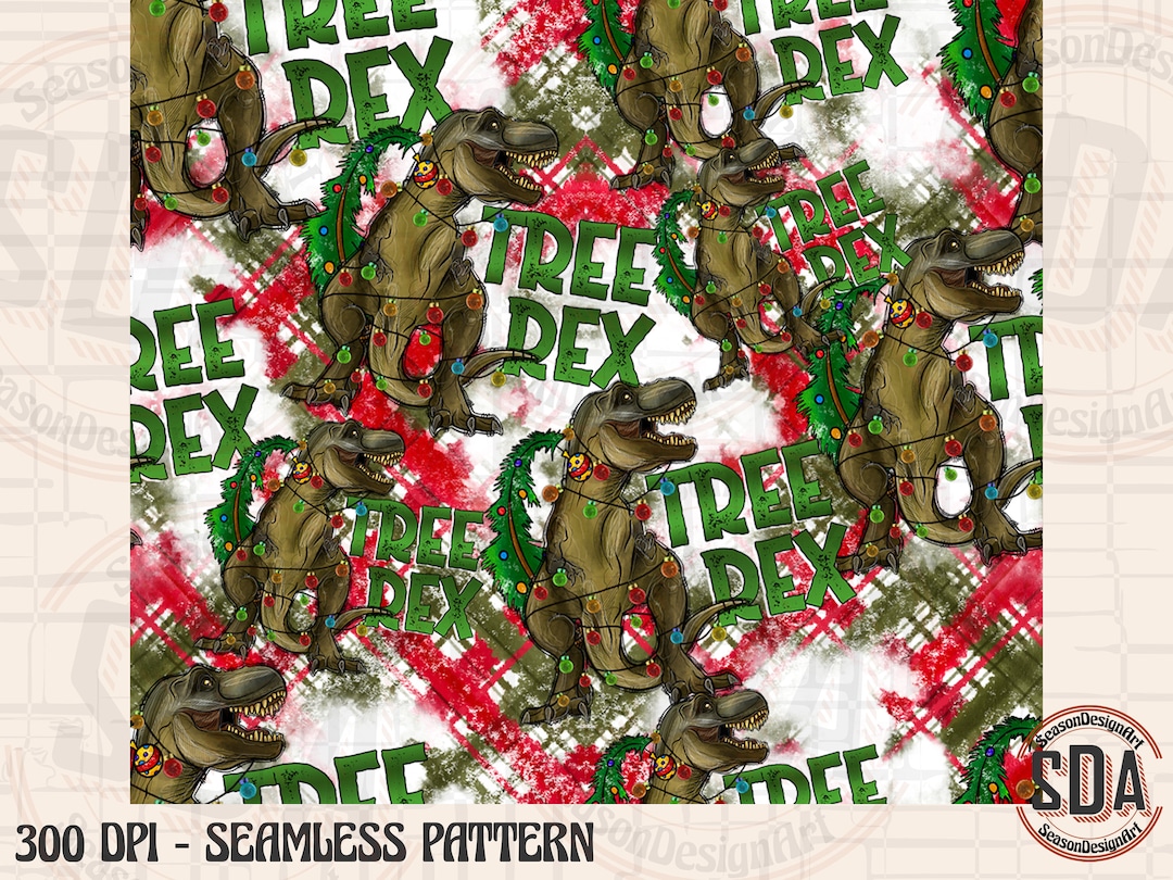 Tree Rex Pattern Png, Dinosaur Christmas Pattern, Western Design ...
