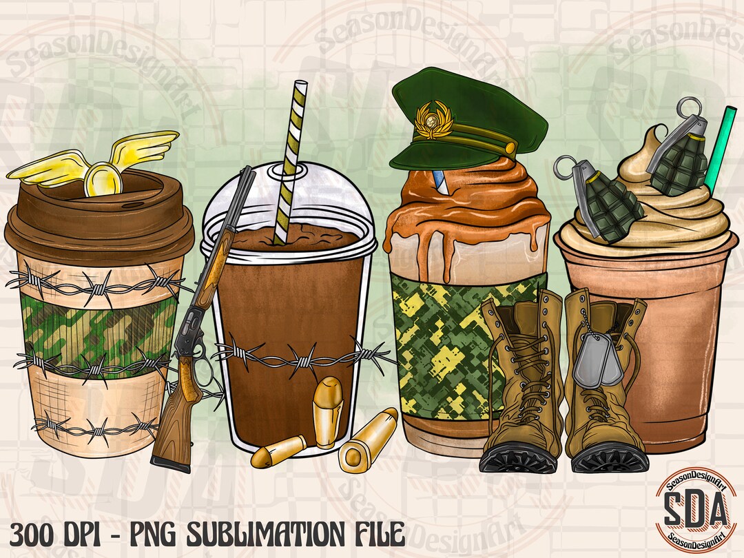 Army Coffee Png, Camouflage Sublimation Designs, Camouflage Latte Png ...