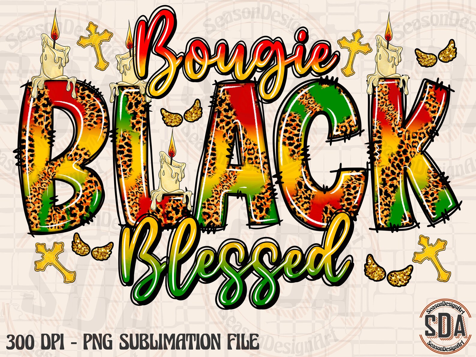 Black Bougie Blessed PNG: Juneteenth Sublimation Design (digital ...