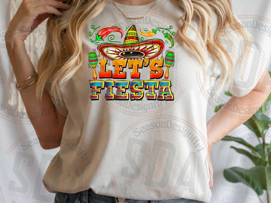 Let's Fiesta PNG: Mexican Festival Sublimation Design (digital Download ...