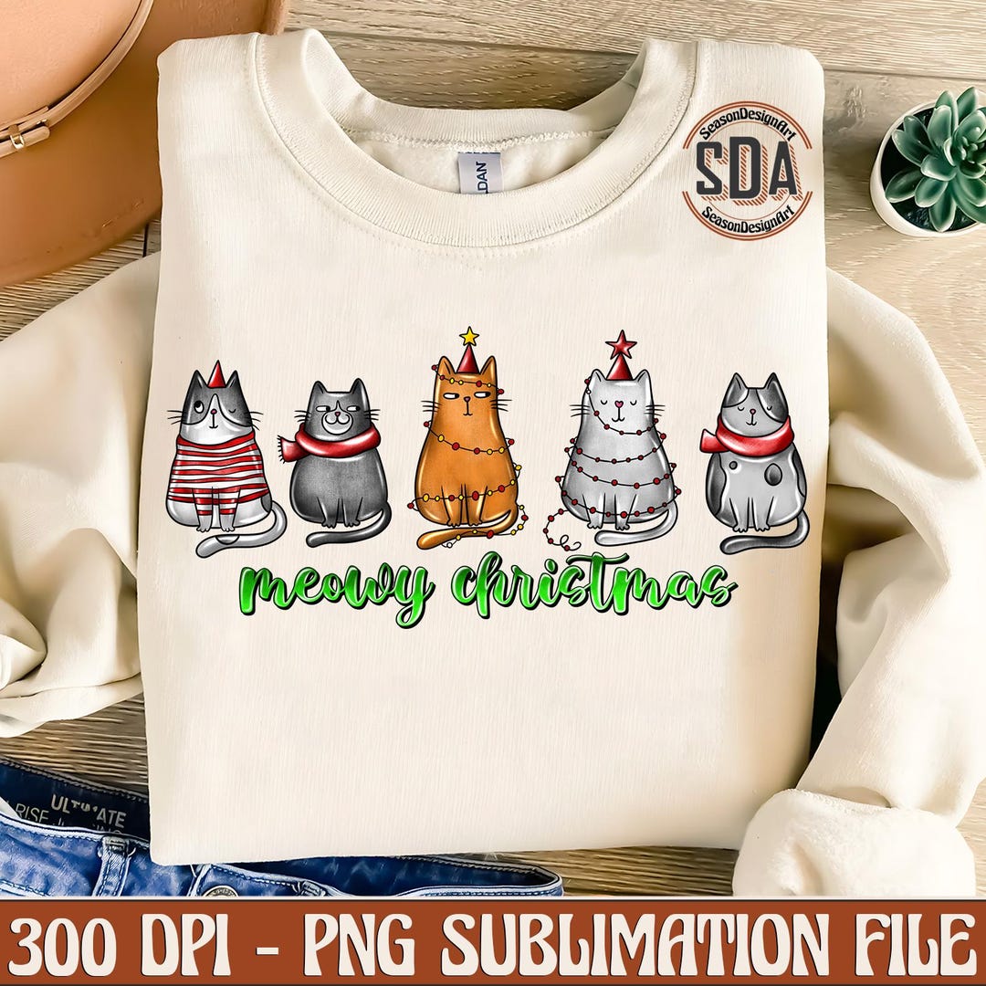Meowy Christmas PNG, Festive, Cat, Christmas, Cute Christmas Cats Png ...