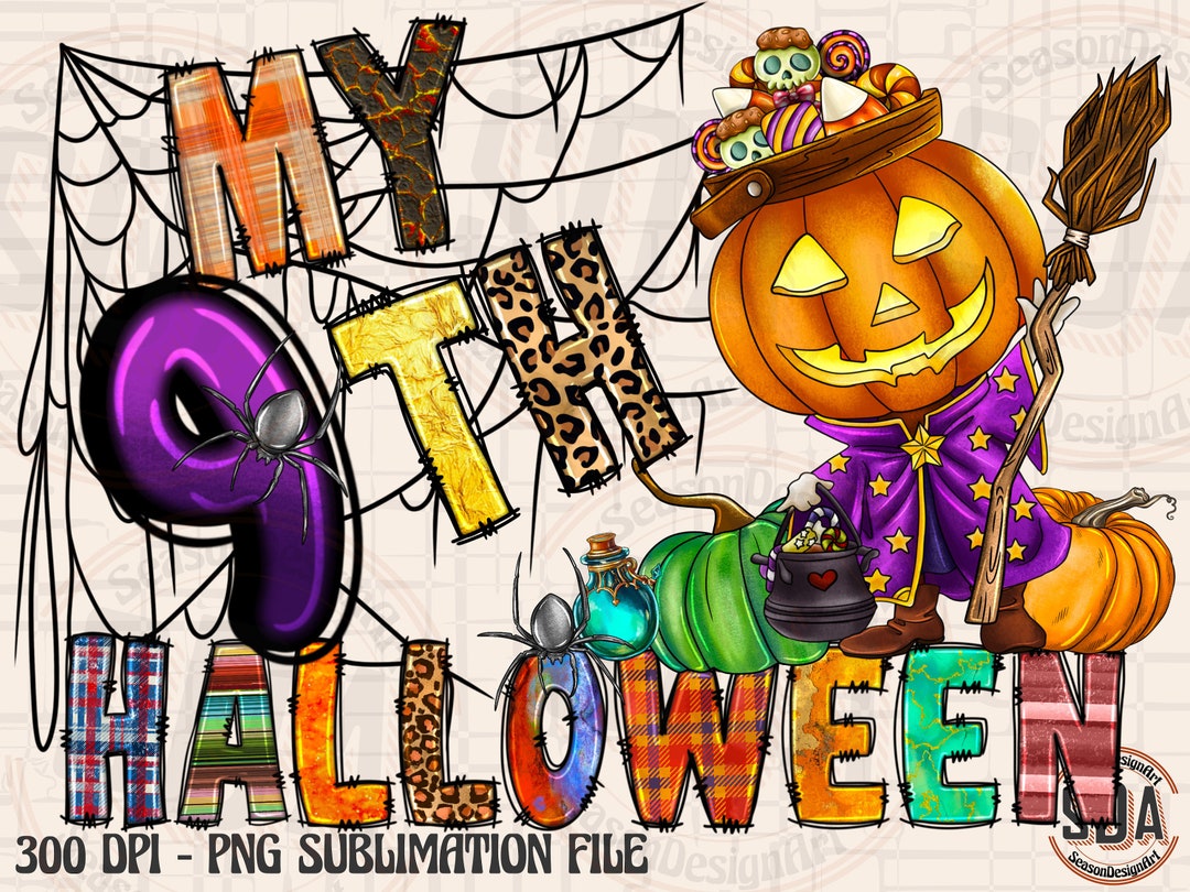 My 9th Halloween Png,my 9th Halloween Png, Baby's My 9th Halloween,my ...