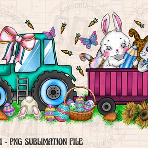 Easter Day Tractor Png, Easter Tractor Png, Easter Png, Blue Tractor ...