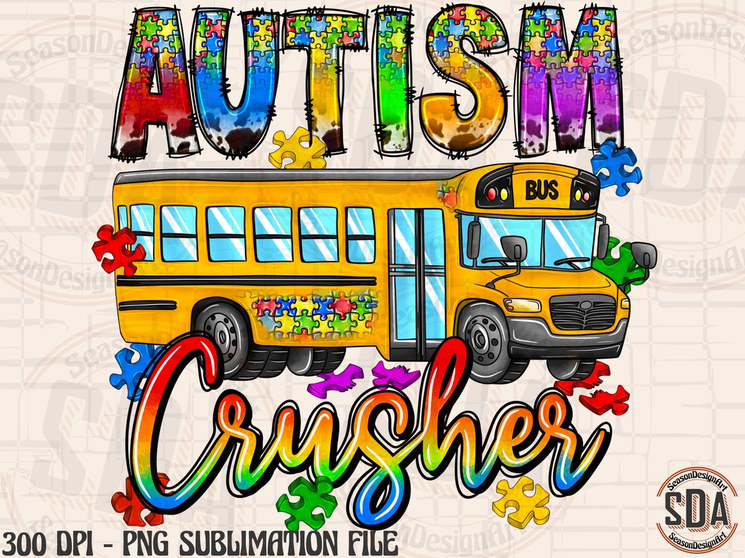 Autism Awareness School Bus Png: Sublimation Design (digital Download ...