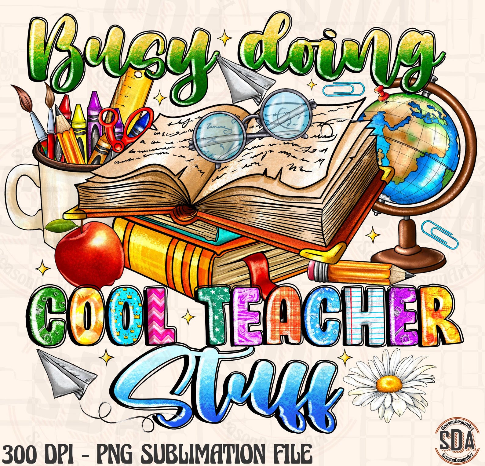 Busy Doing Teacher Stuff PNG: Back to School Design (digital Download ...