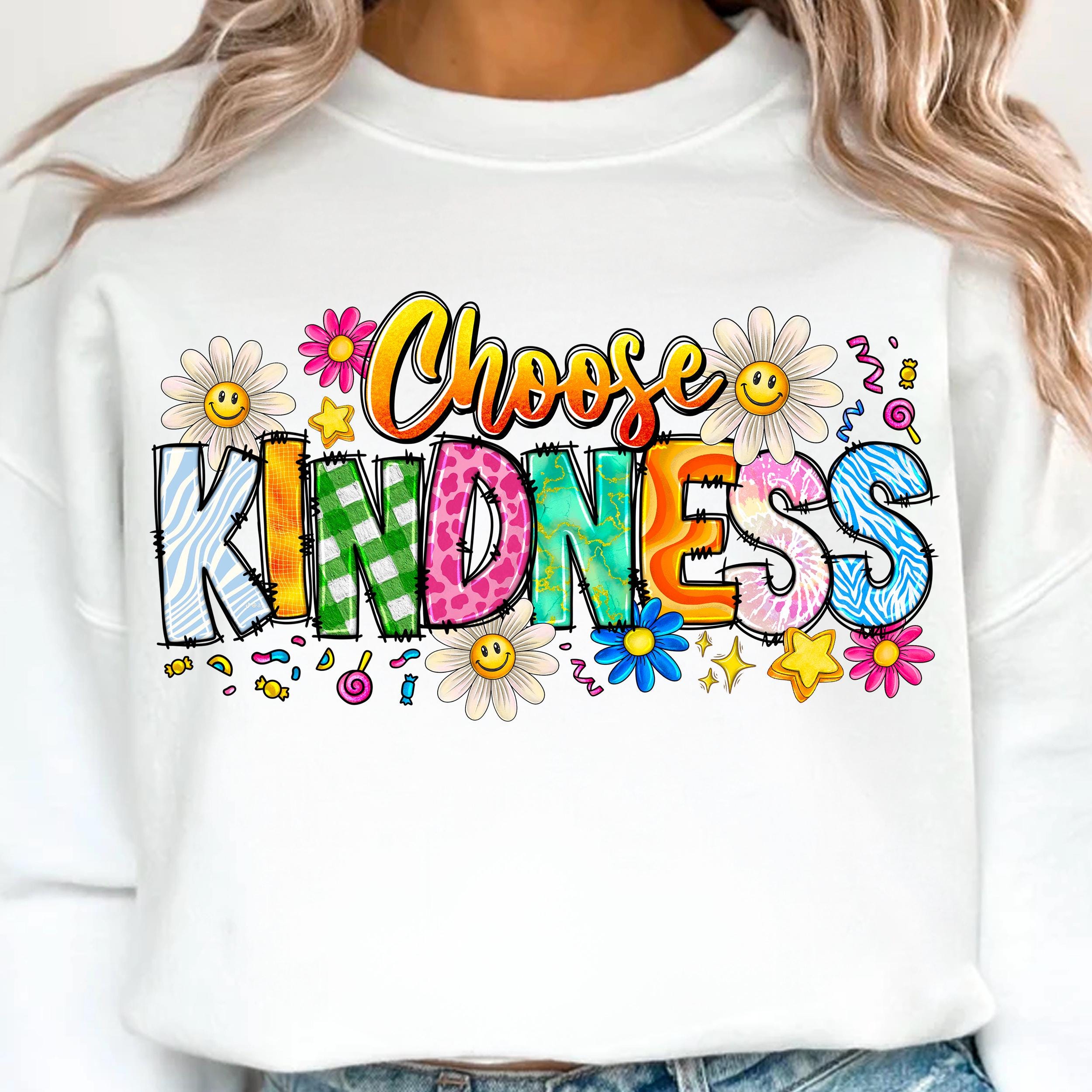 Choose Kindness PNG: Hand-drawn Daisies Sublimation Design (digital ...
