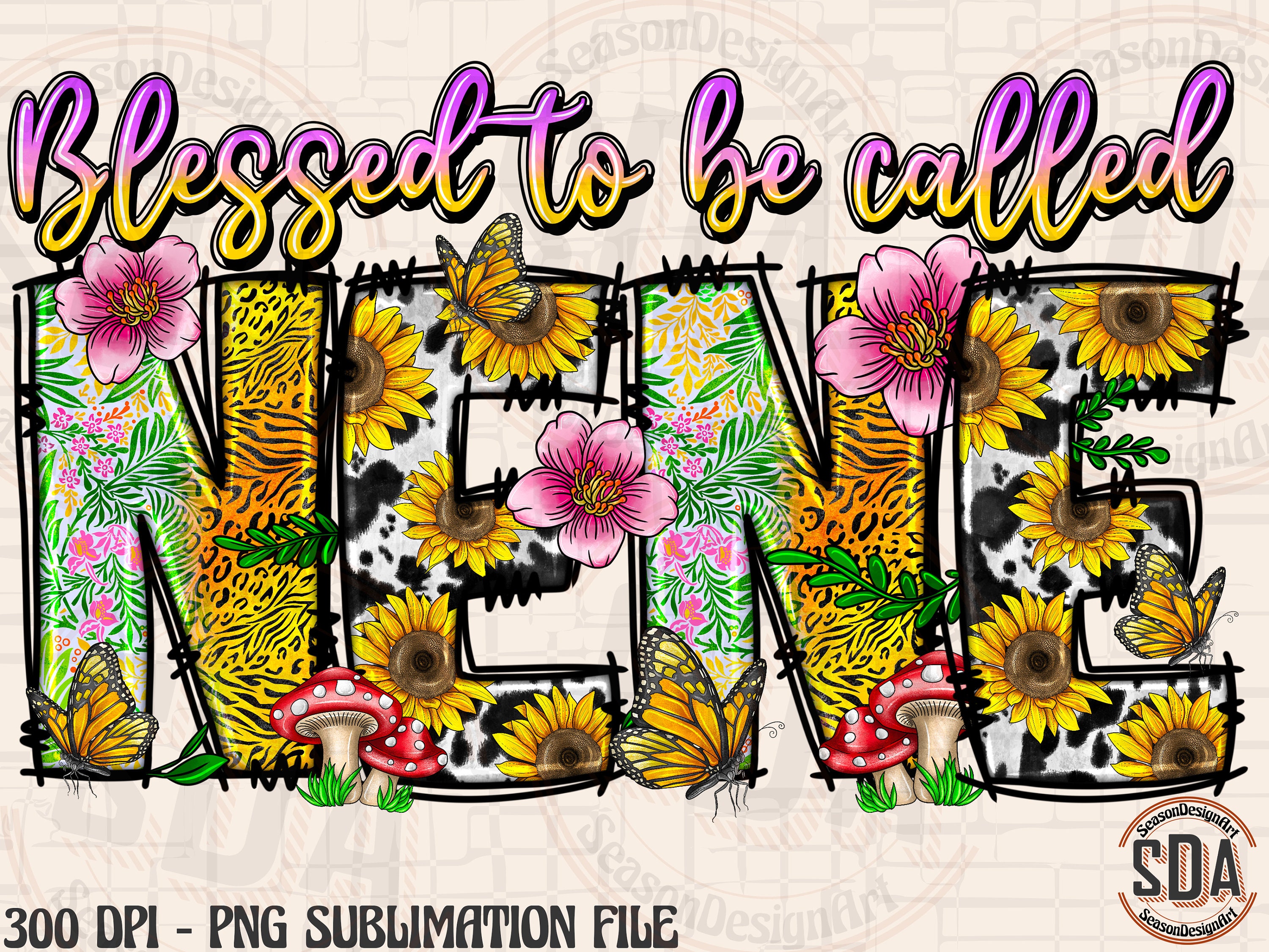 Blessed Nene PNG: Floral Sublimation Design (digital Download) - Etsy