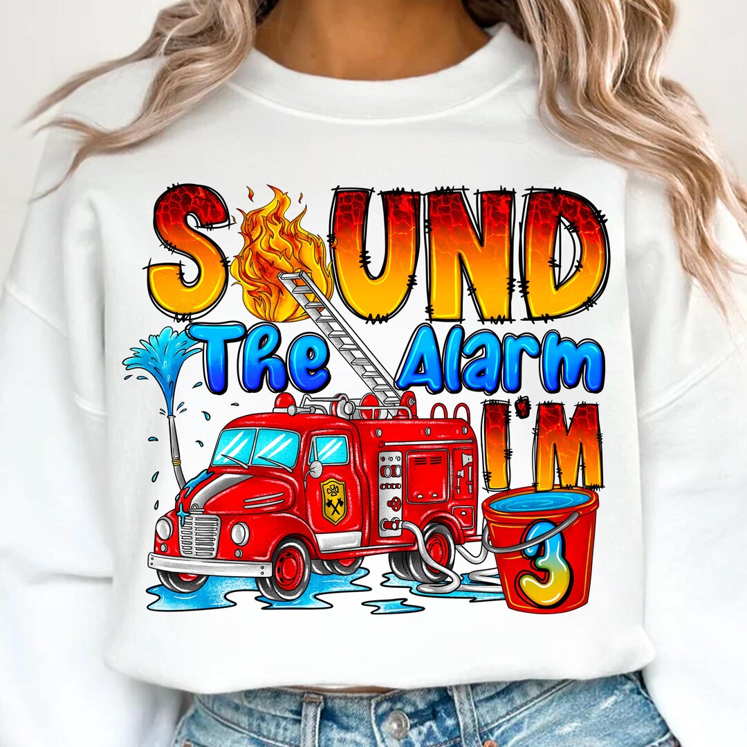 3rd Birthday Fire Truck PNG: Sound the Alarm, Three Years Old ...