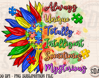 Autism Always Unique SVG - Etsy