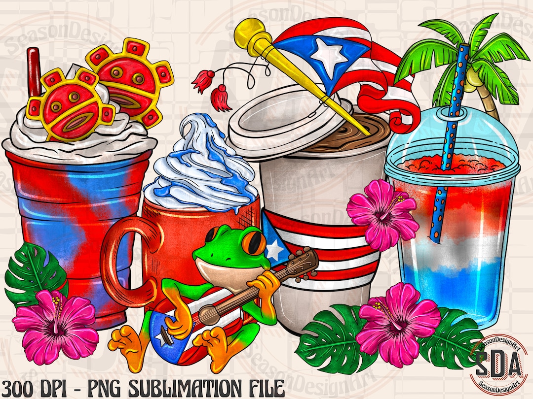 Puerto Rico Coffee Cups PNG: Sublimation Design (digital Download) - Etsy