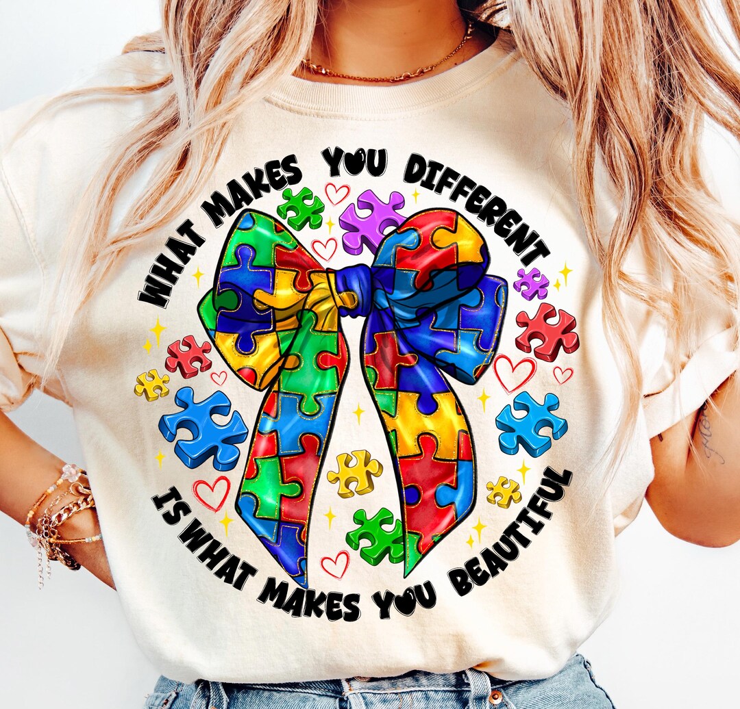 Autism Awareness Bow PNG: Retro Coquette Design (digital Download) - Etsy