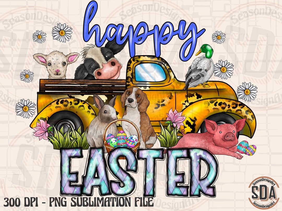 Happy Easter Truck Png,easter Day Truck Png,rabbit Png,truck Png,easter ...