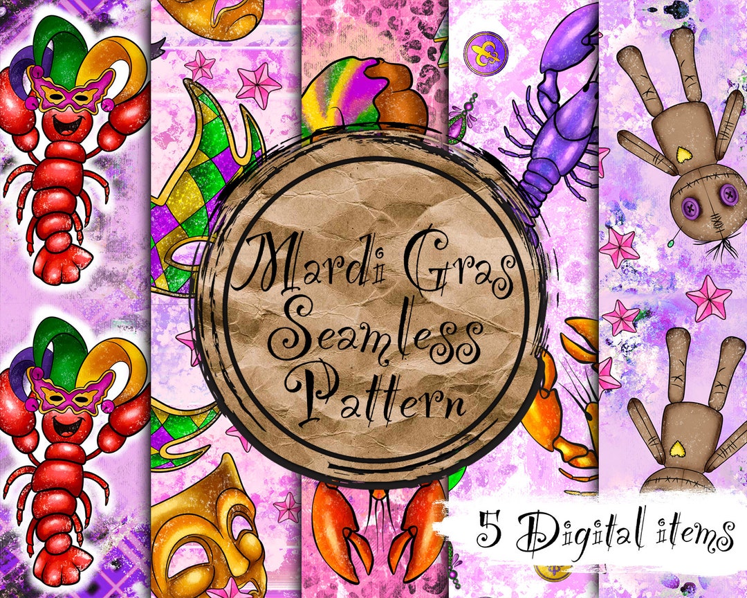 Mardi Gras Seamless Pattern, Valentine Seamless Repeat Pattern, Mardi ...