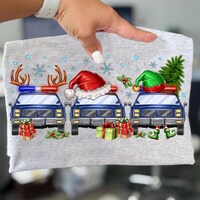 Police Officer Thin Blue Line Christmas Sublimation Design - Police ...
