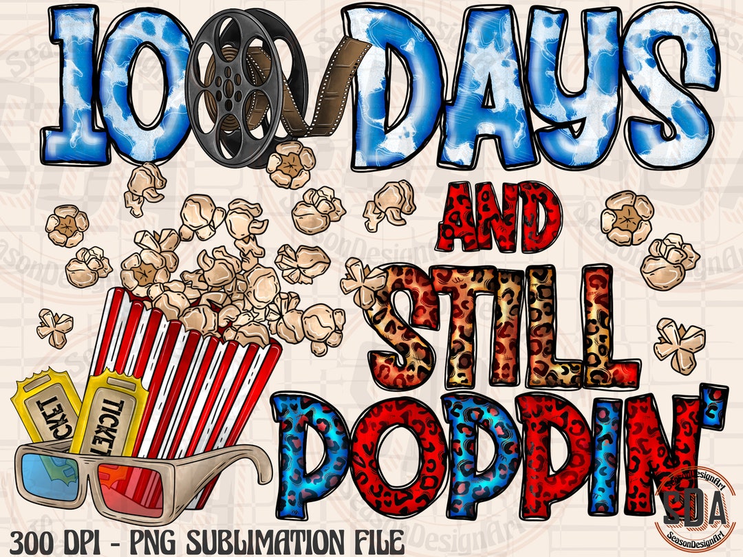 100 Days of School PNG: Funny Popcorn Design (digital Download) - Etsy