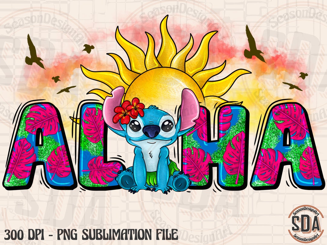 Aloha Summer Stitch PNG: Floral Sublimation Design (digital Download ...