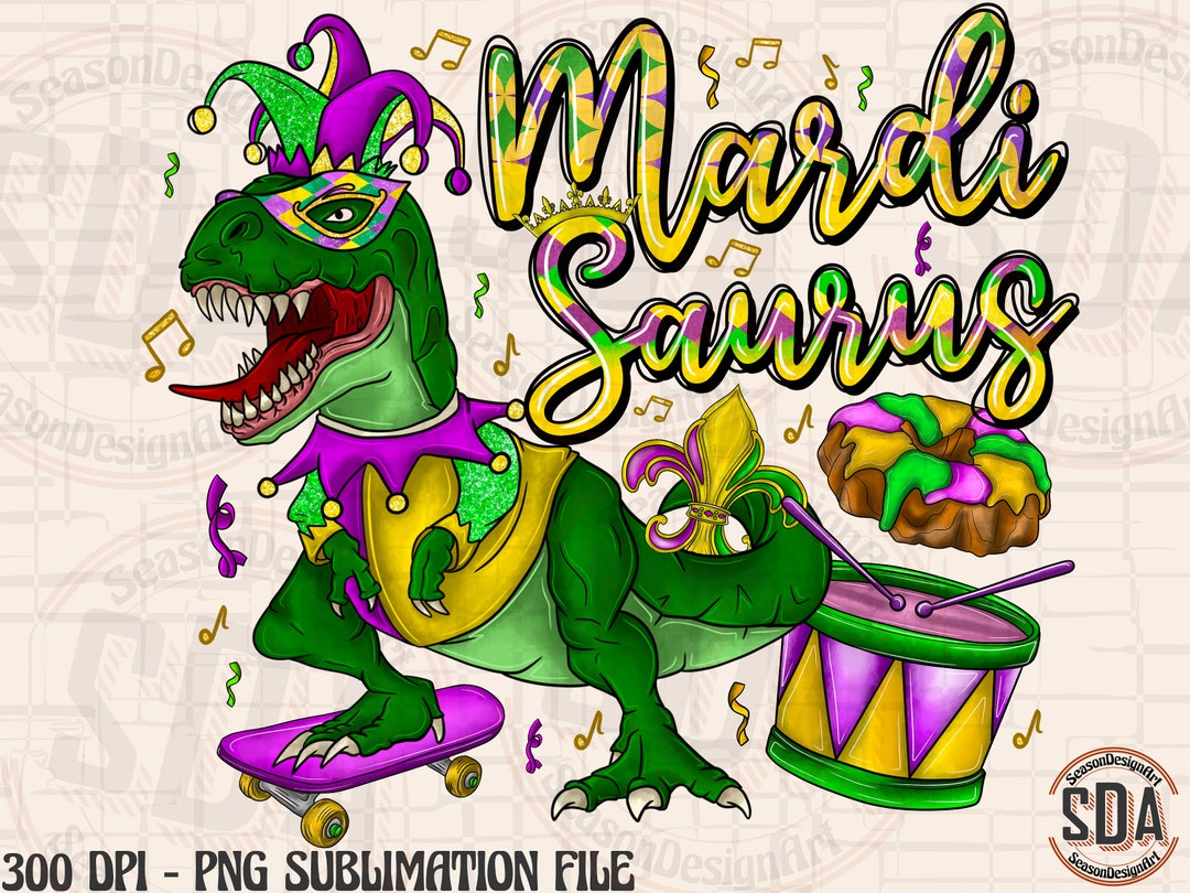 Mardi Grawr Rex Png, Mardi Gras Png, Dinosaur PNG, Rex Png, Mardi Gras ...