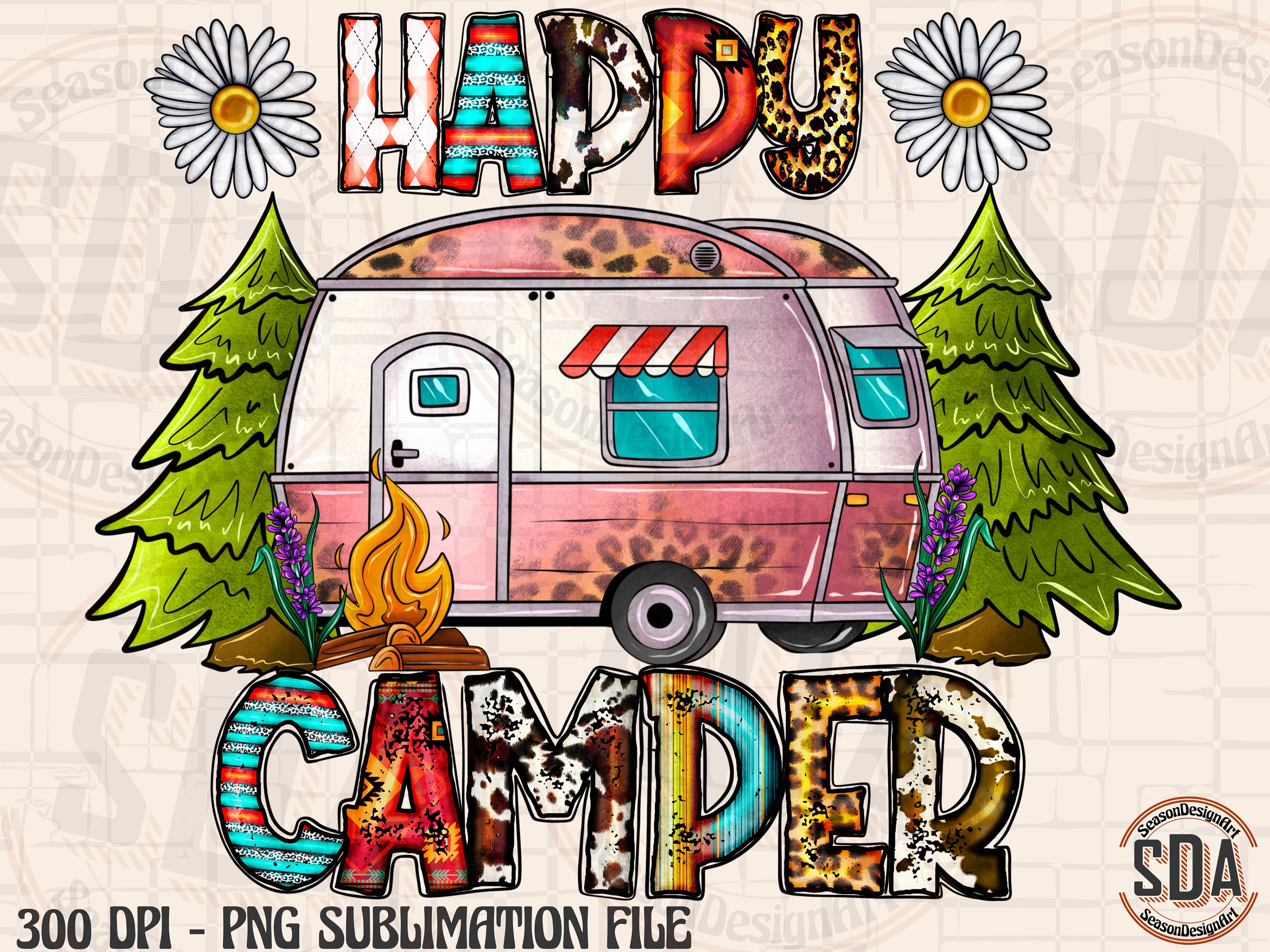 Happy Camper Sublimation Png Camp Life Png Caravan Png - Etsy Canada