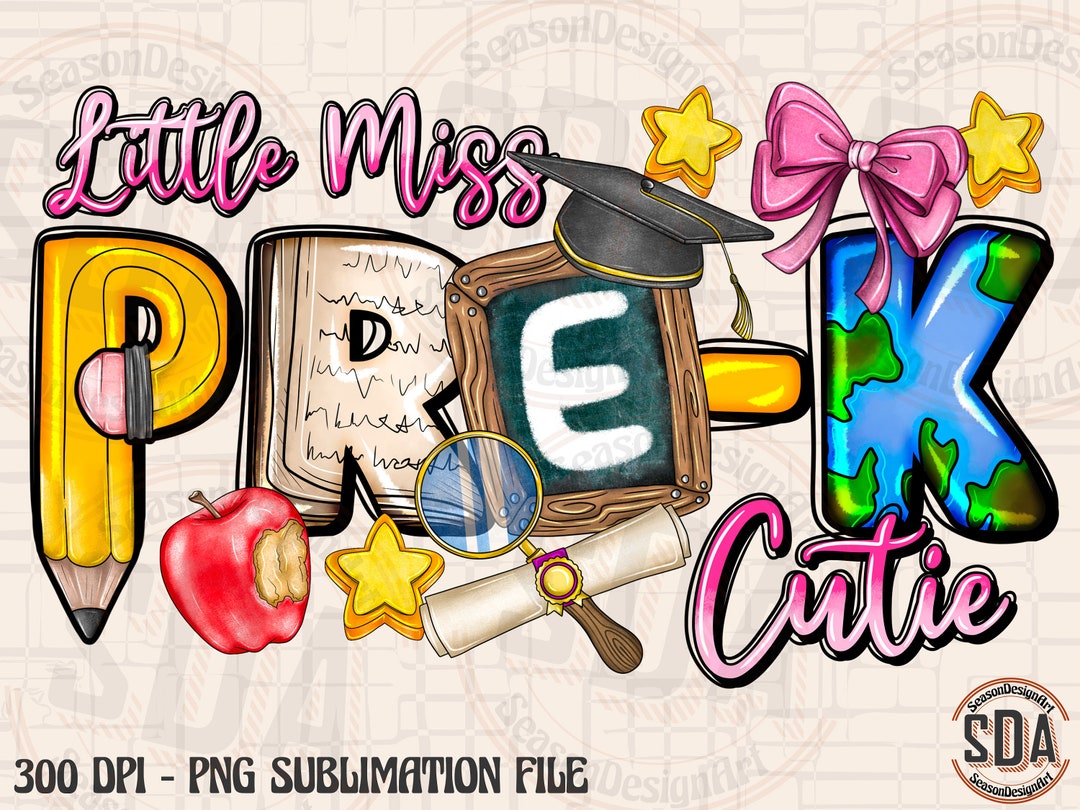 Little Miss Pre-k Cutie Png, Sublimation Design, Teaching Png, Western ...