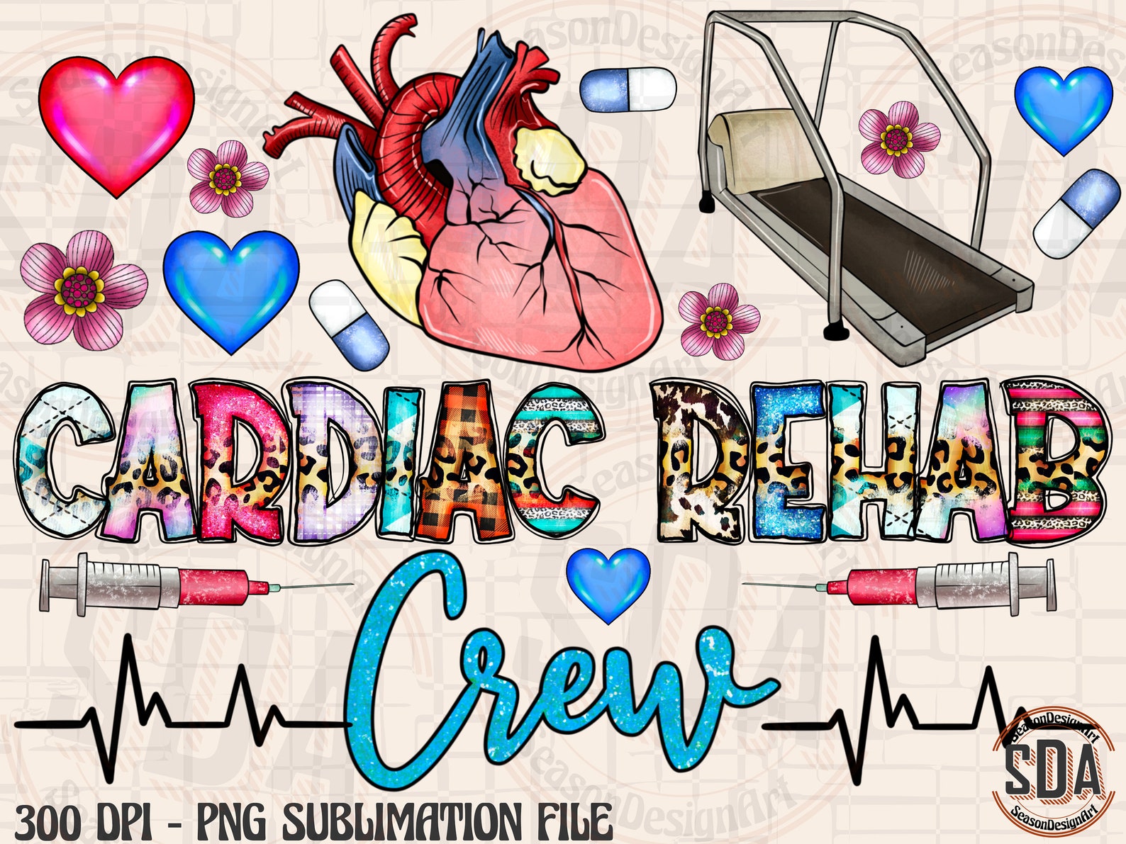 Cardiac Rehab Crew Png Cute Cardiology Rehab Nurse - Etsy