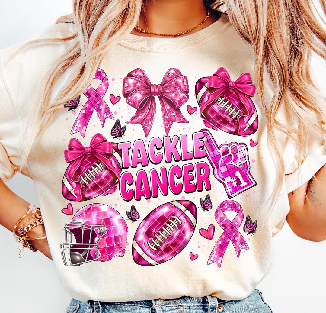 Football Tackle Cancer PNG: Pink Ribbon Breast Cancer Awareness ...