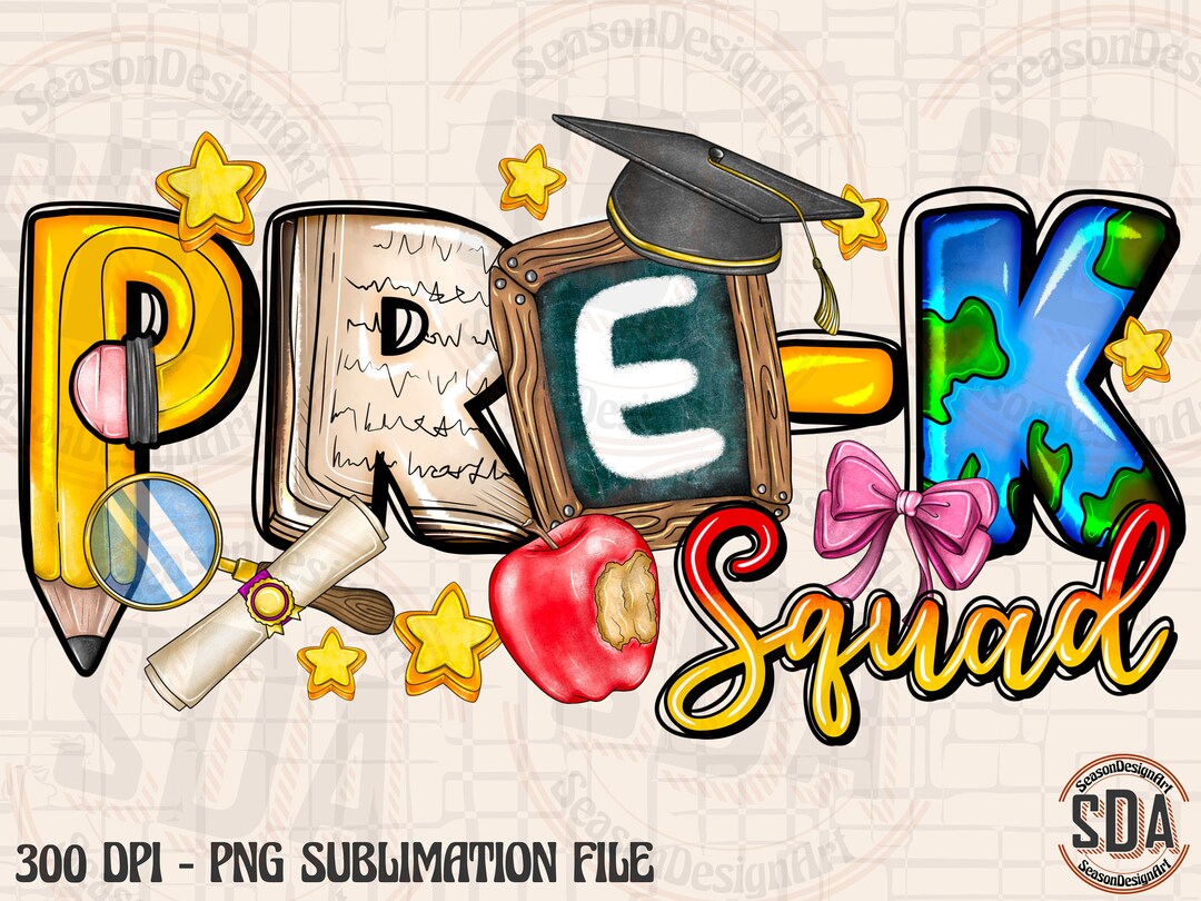 Pre-k Squad PNG: Graduation Sublimation Design (digital Download) - Etsy