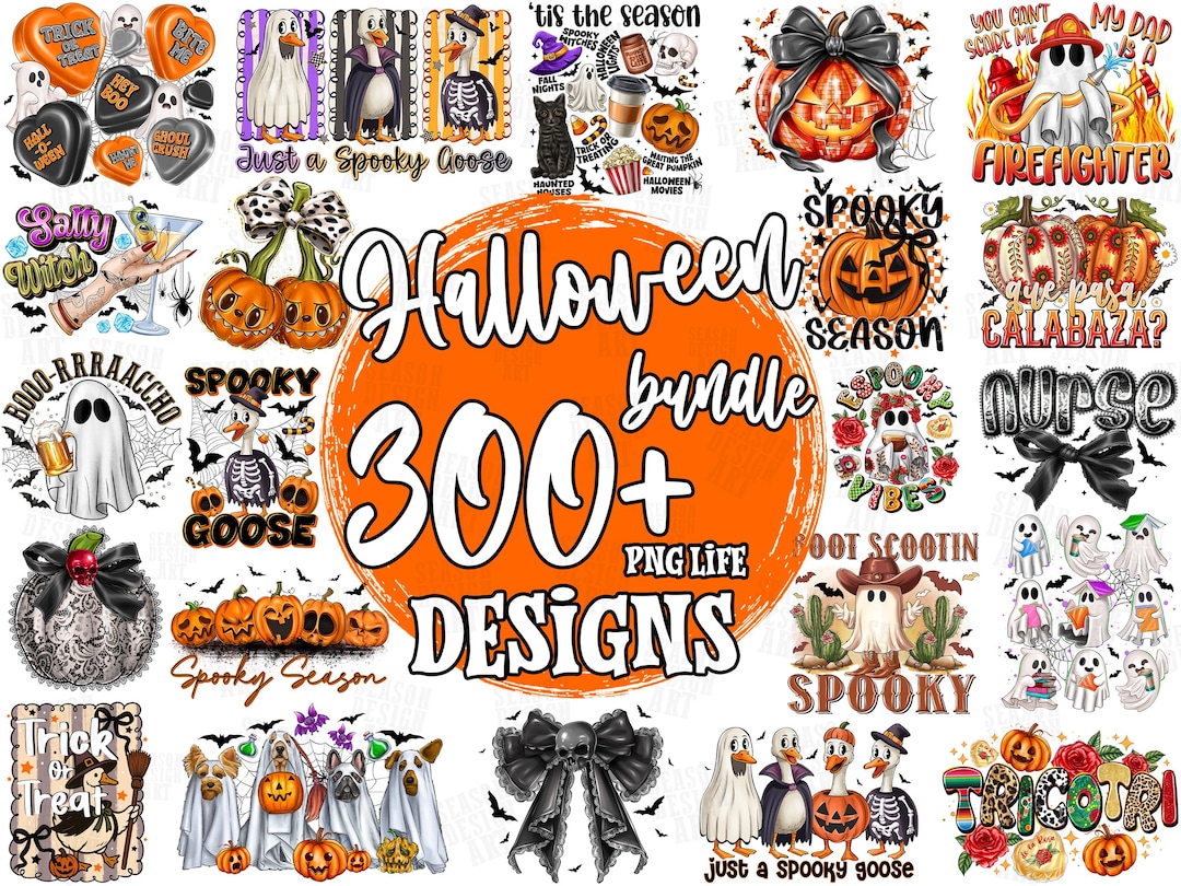 Halloween PNG Bundle: 300+ Spooky Sublimation Designs (digital Download ...