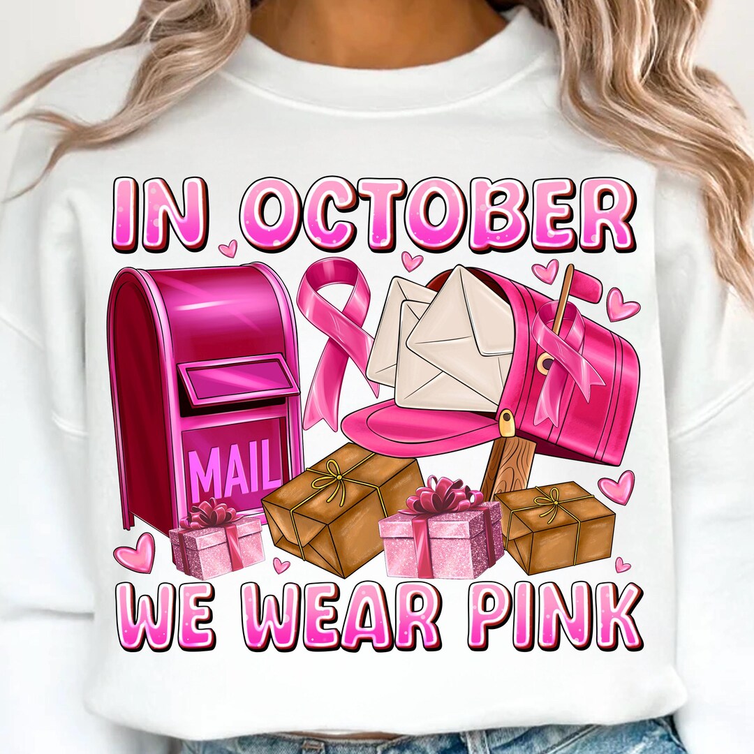 Pink Postal Worker Breast Cancer Awareness PNG: Retro Sublimation ...