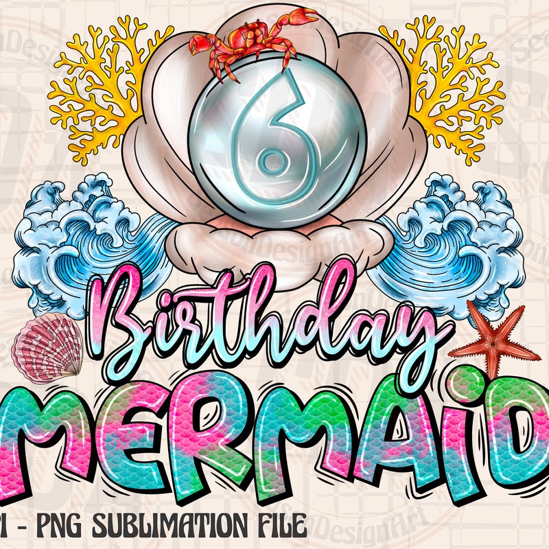 Mermaid 6th Birthday - Etsy