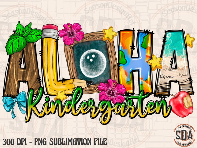 Aloha Kindergarten PNG: Summer Beach Design (digital Download) - Etsy
