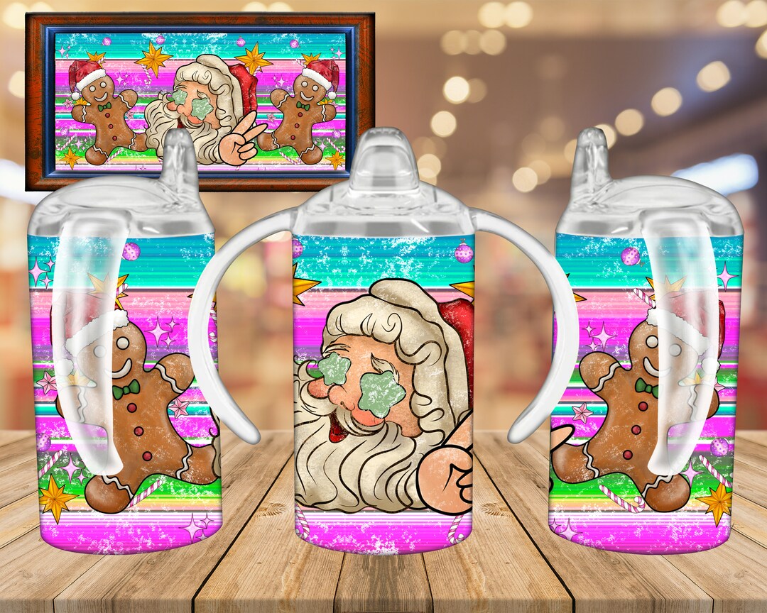 Christmas 12oz Sippy Cup Sublimation, Christmas PNG, Santa Png ...