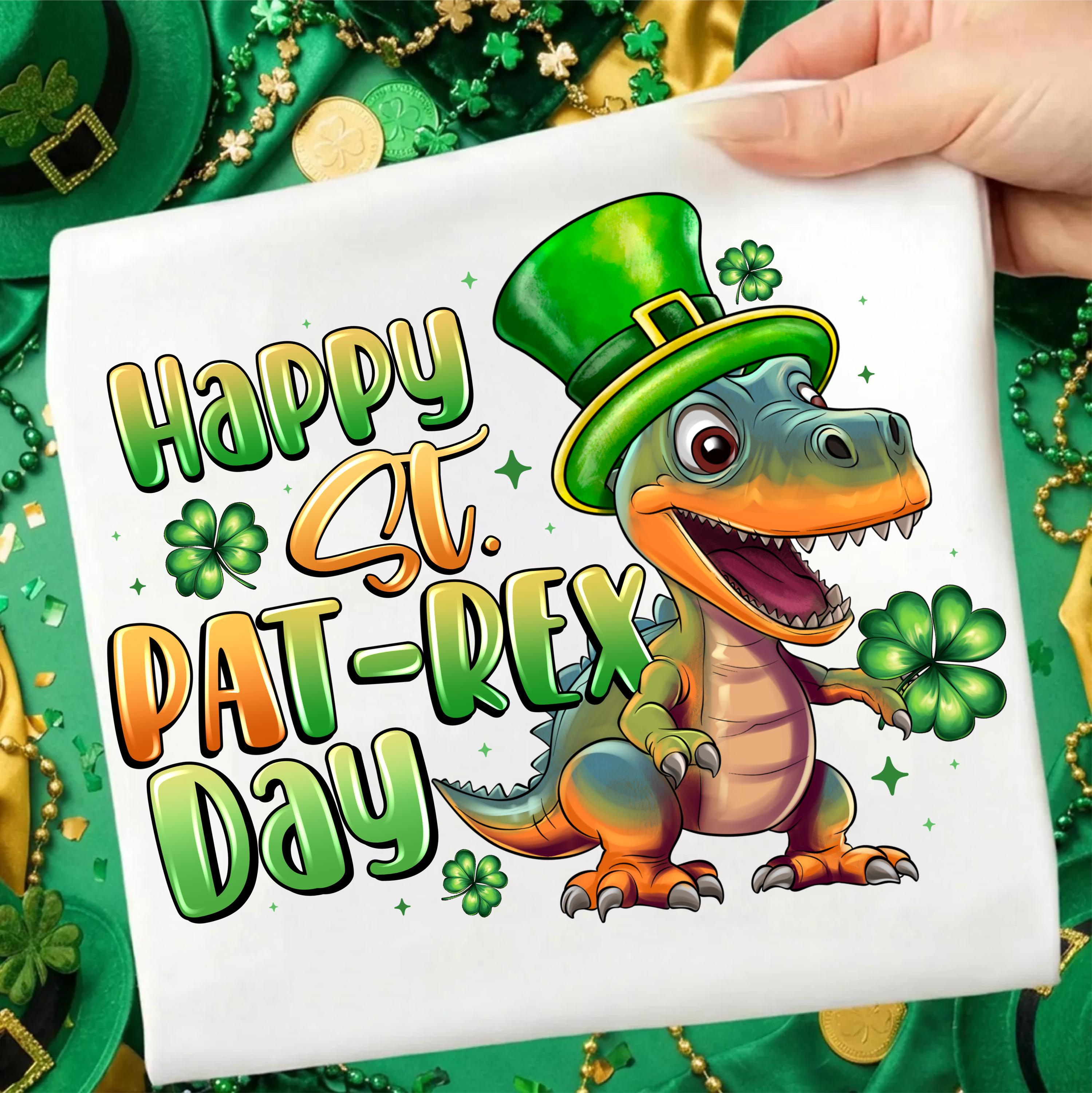 Happy St.pat-rex Day Png, St. Patricks Day Dinosaur Png, T-rex St ...