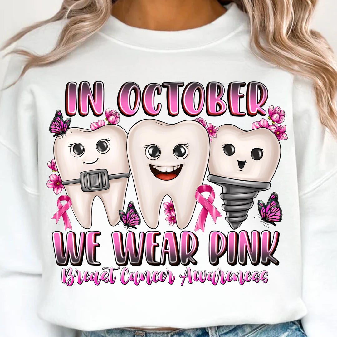 Pink Ribbon Tooth PNG: Breast Cancer Awareness, Dental Squad (digital ...