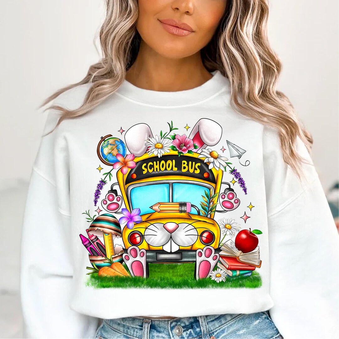 Easter Day School Bus Png Sublimation Design, Back to School Png ...