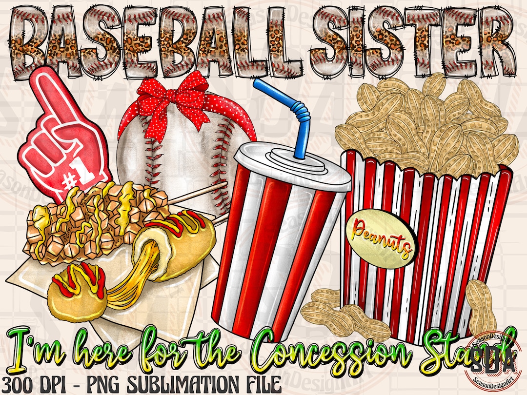 Baseball Sister Concession Stand PNG: Sublimation Design (digital ...