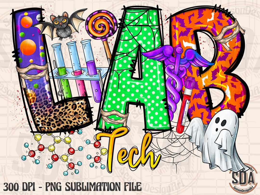 Halloween Lab Tech Png Sublimation Design Download, Lab Technician Png ...