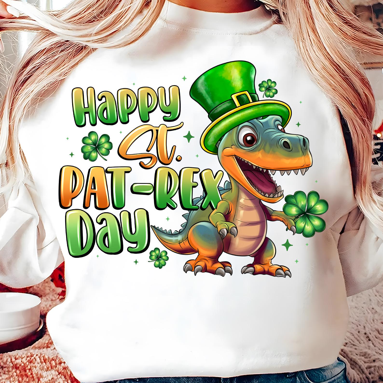 Happy St.pat-rex Day Png, St. Patricks Day Dinosaur Png, T-rex St ...
