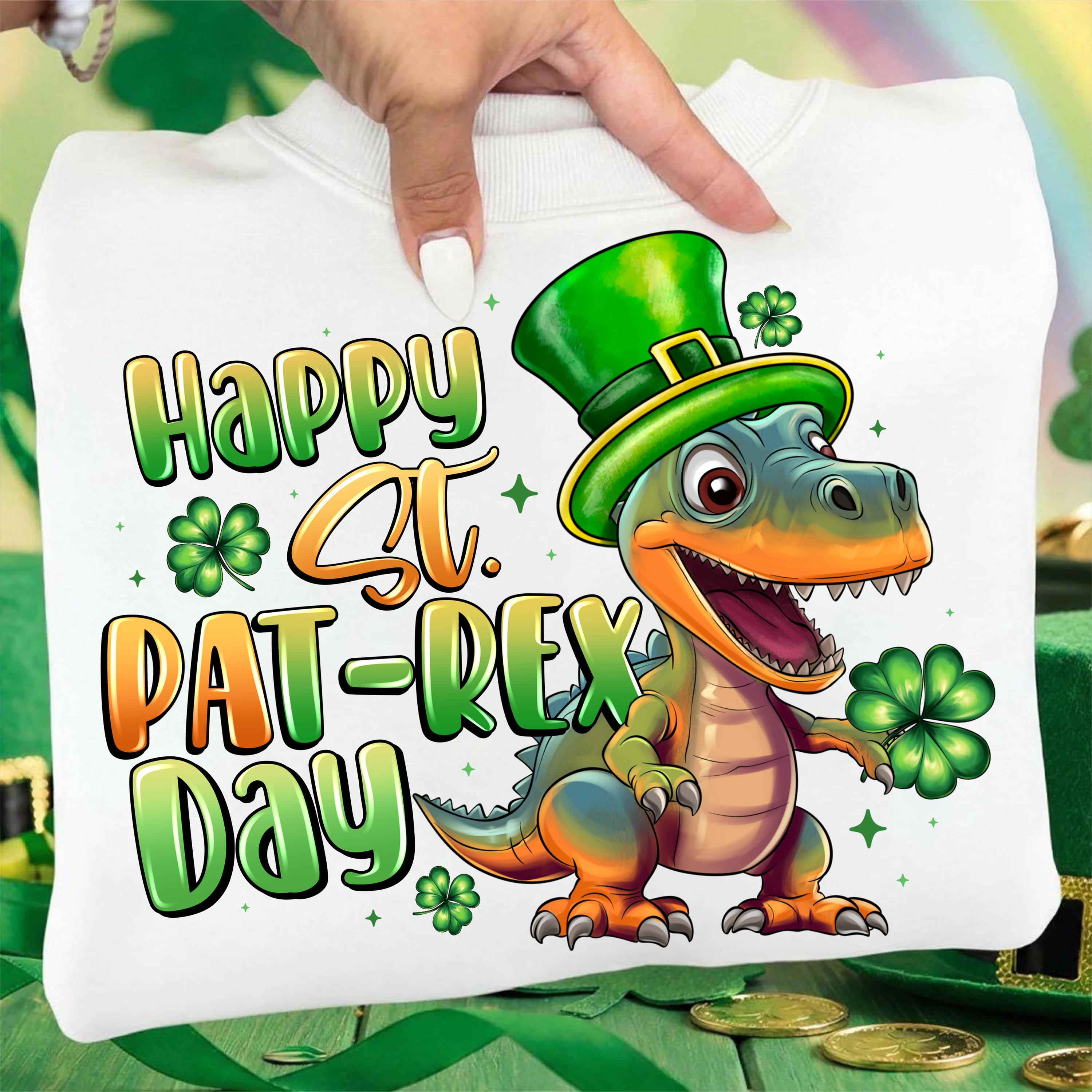 Happy St.pat-rex Day Png, St. Patricks Day Dinosaur Png, T-rex St ...
