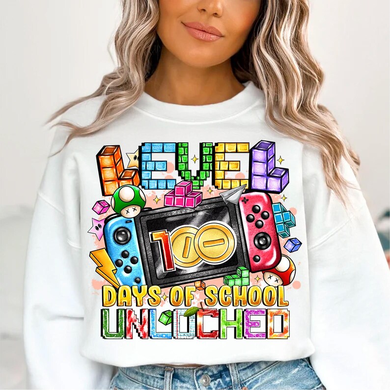 100 Days of School Unlocked Game Controller PNG - Sublimation Design ...