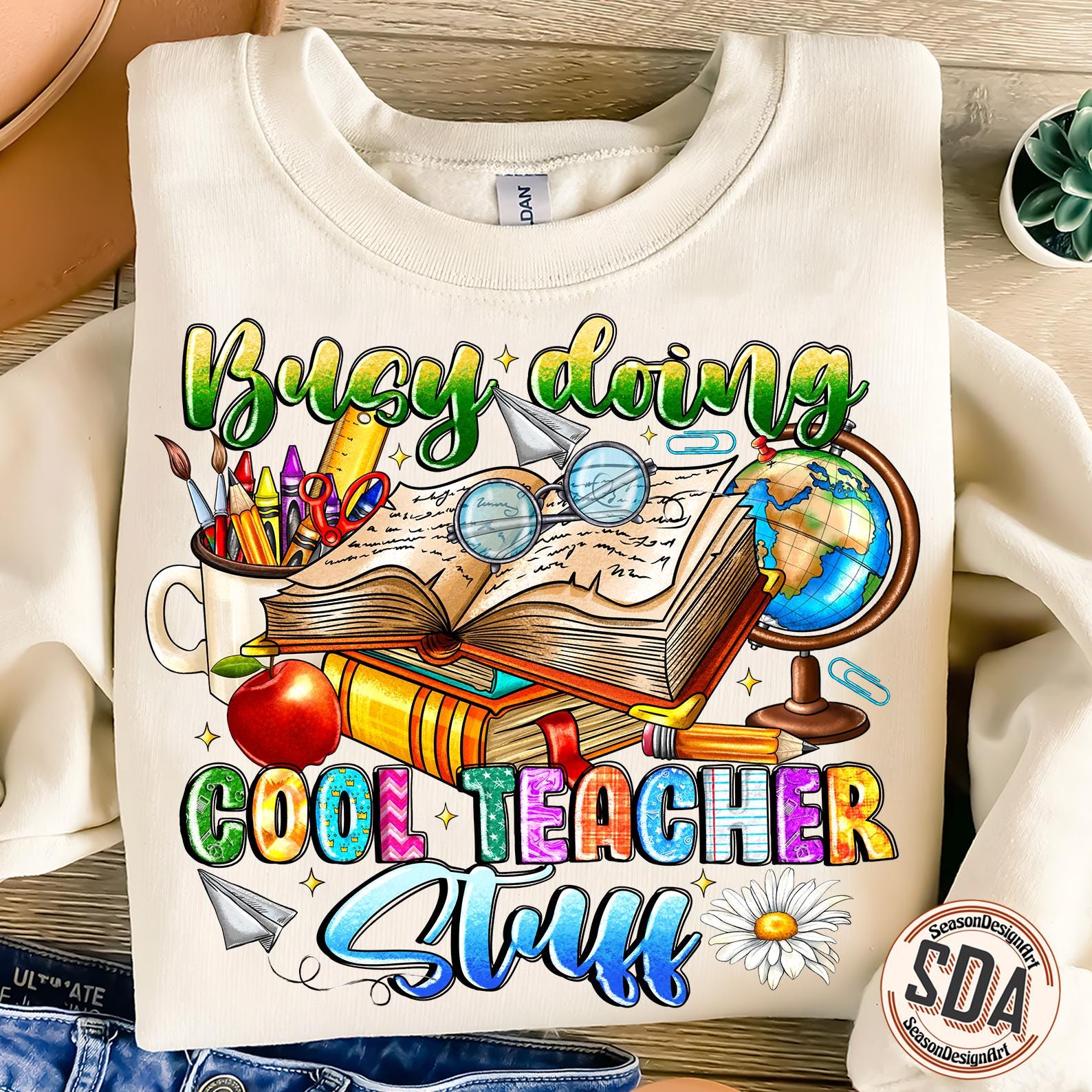 Busy Doing Teacher Stuff PNG: Back to School Design (digital Download ...