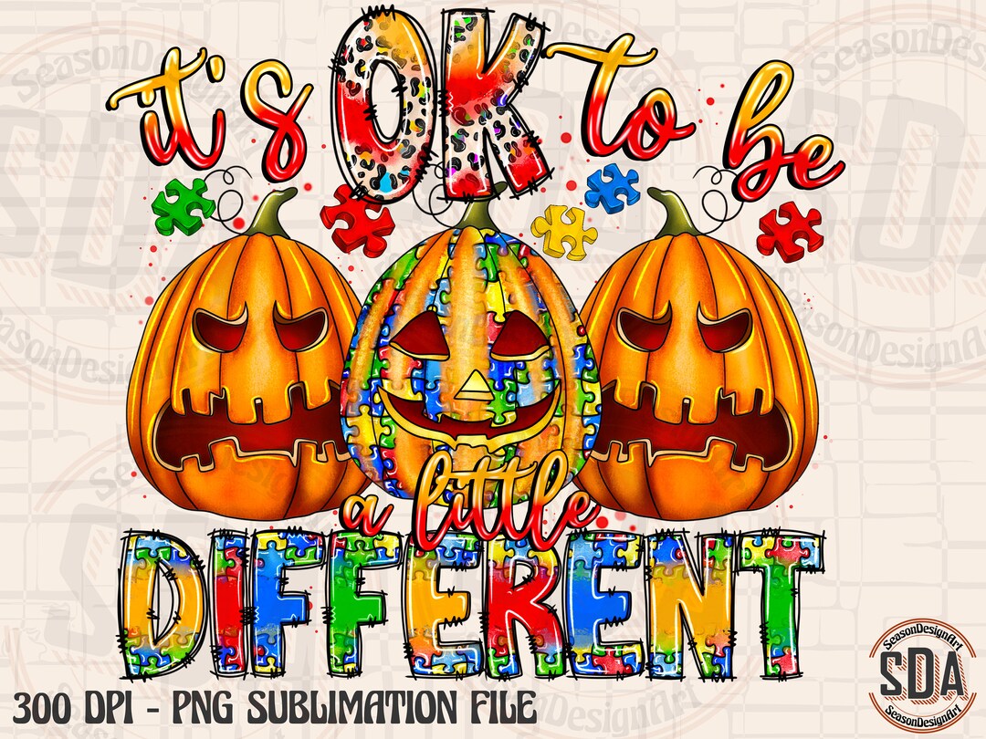 Autism Awareness Pumpkin PNG: Fall Sublimation Design (digital Download ...