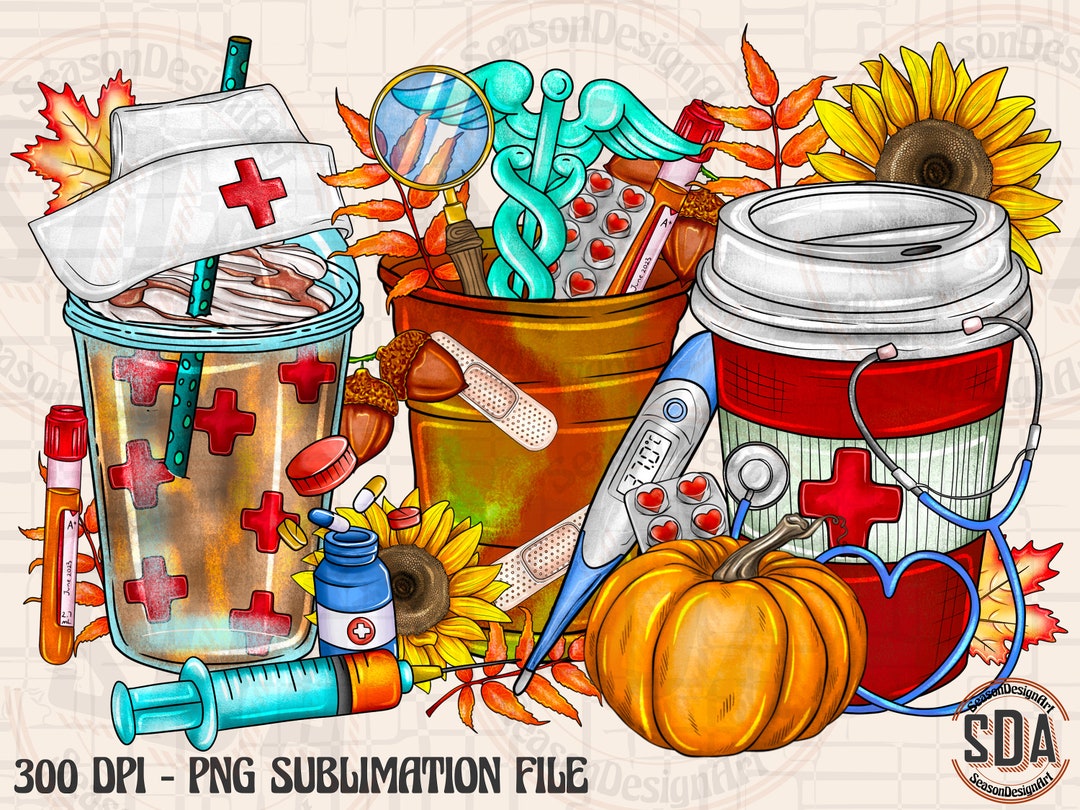 Nurse Fall Coffee PNG: Pumpkin Sublimation Design (digital Download) - Etsy