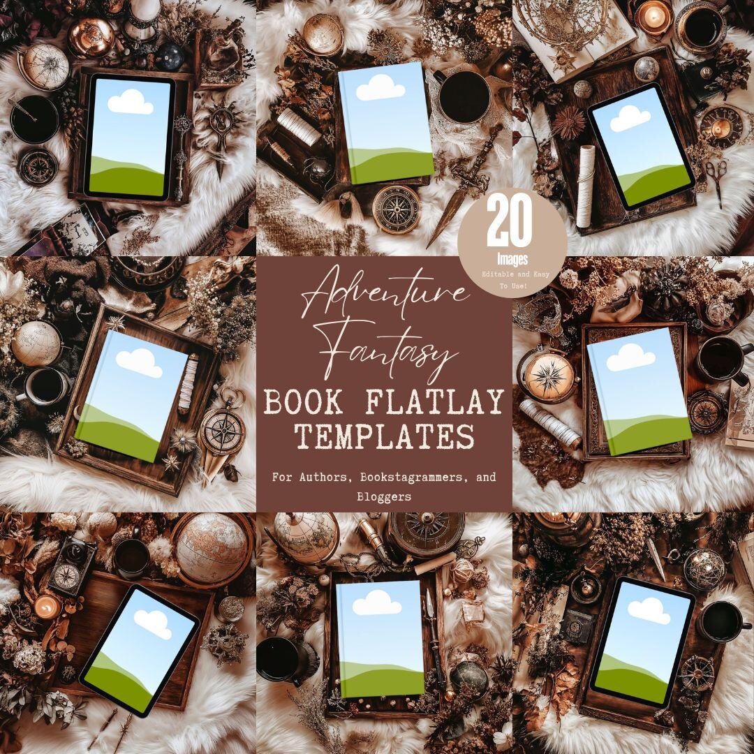 Sepia Adventure Fantasy-themed Flatlay Bookstagram Posts- Book Flatlay ...