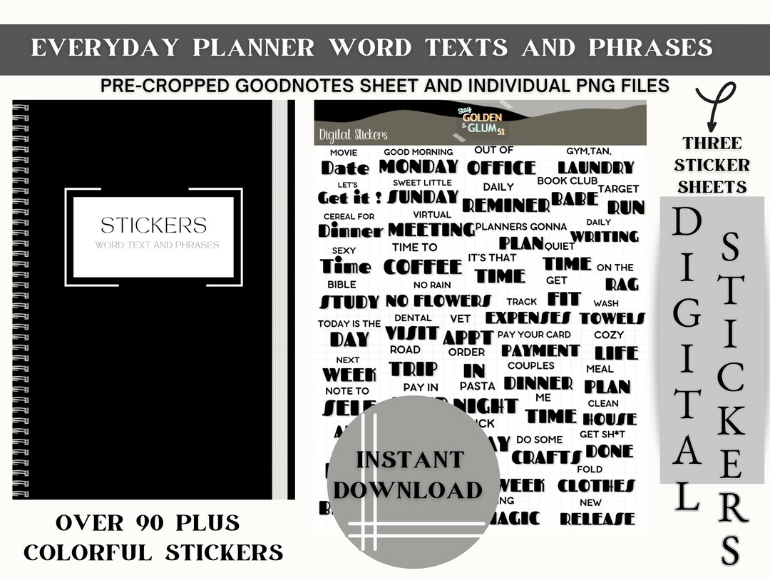 Planner Word Texts and Phrases | Planner Words| Digital Planner ...
