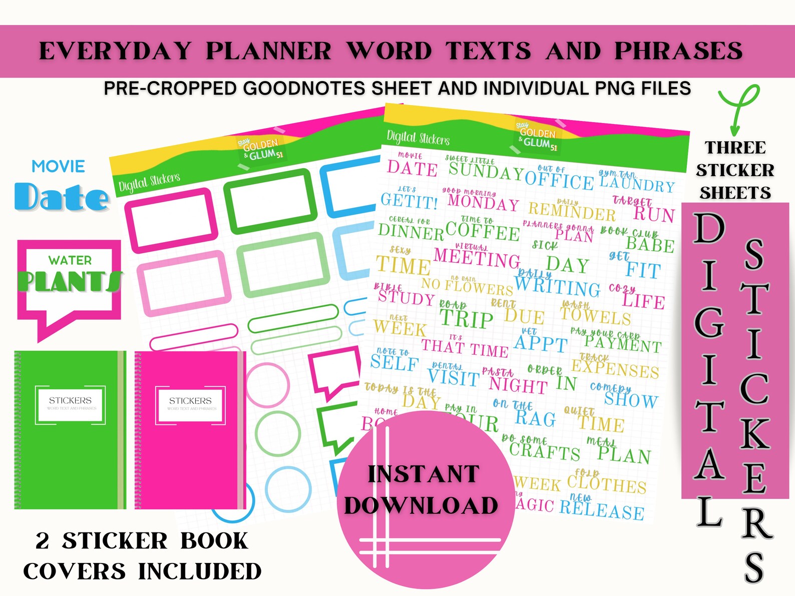 Planner Word Texts and Phrases | Planner Words| Digital Planner ...