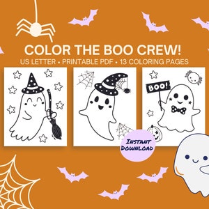 Printable Halloween Ghost Coloring Pages Instant Download, Halloween ...
