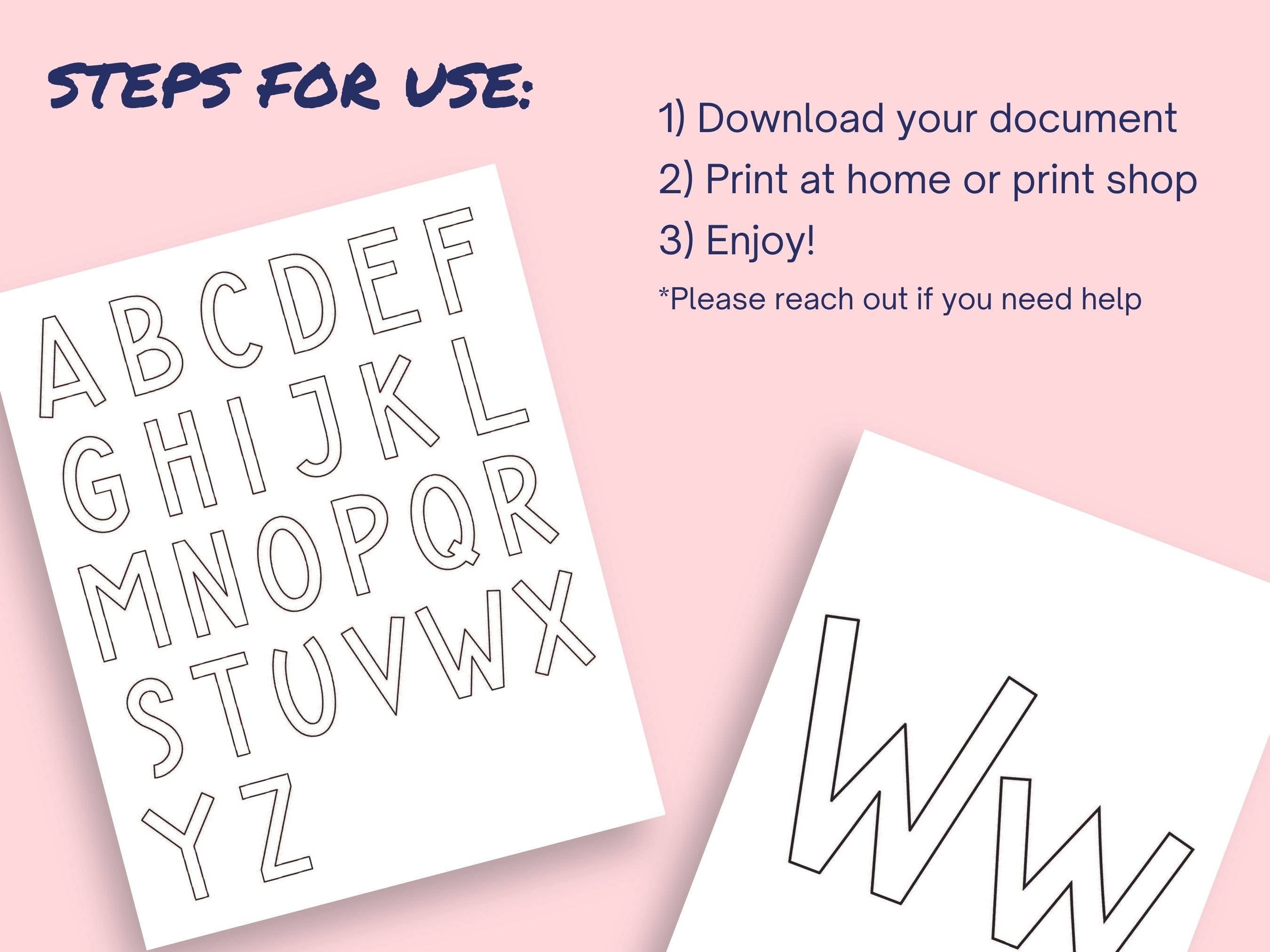 Printable Alphabet Coloring Pages, Alphabet Instant Digital Download ...