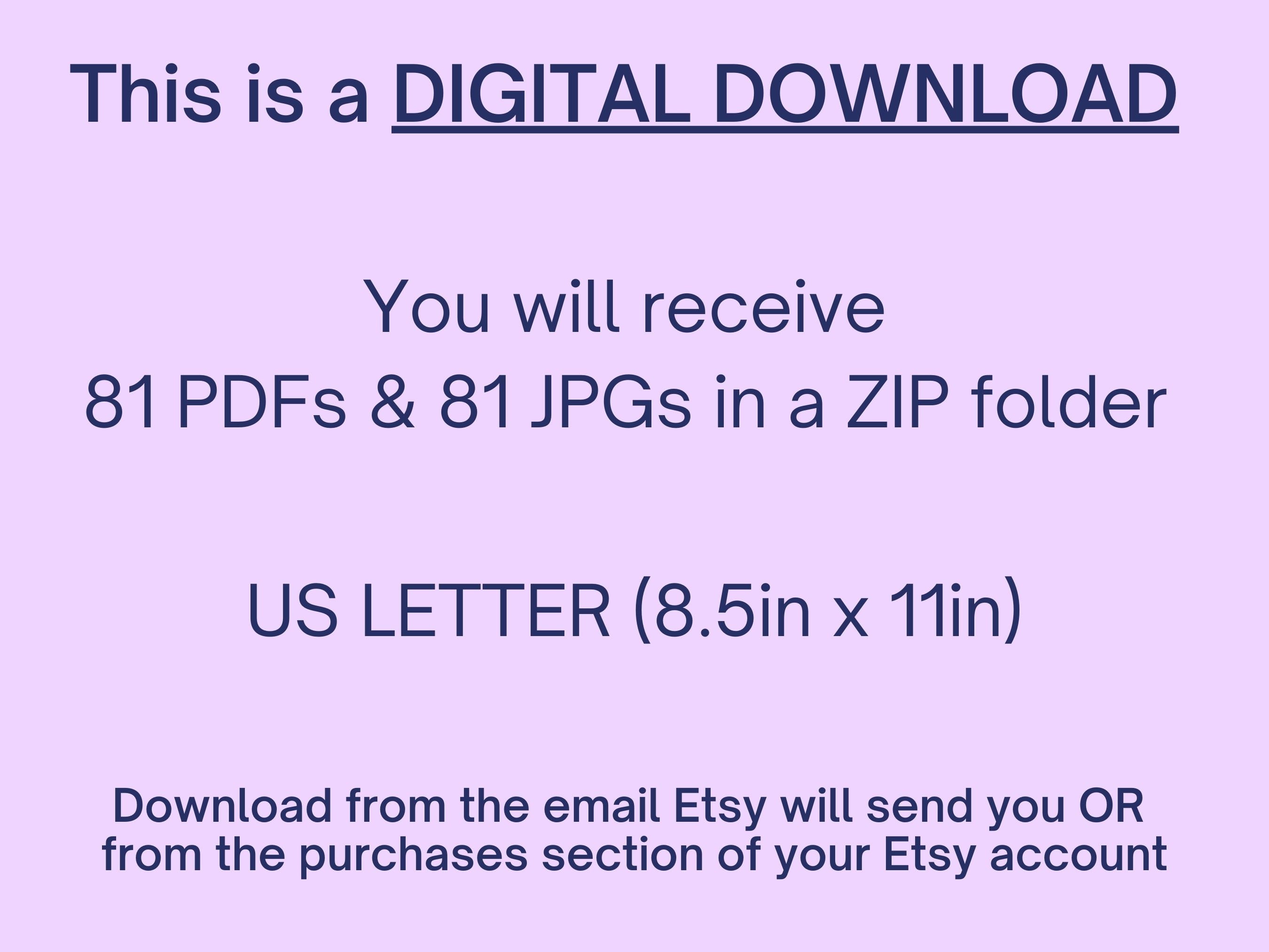 Printable Alphabet Coloring Pages, Alphabet Instant Digital Download ...