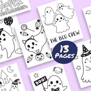Printable Halloween Ghost Coloring Pages Instant Download, Halloween ...