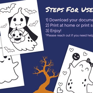 Printable Halloween Ghost Coloring Pages Instant Download, Halloween ...